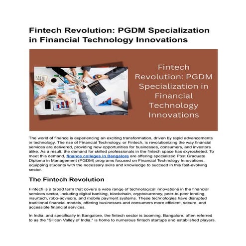 Fintech Revolution_ PGDM Specialization in Financial Technology ...