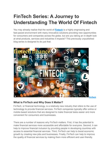 What is fintech | PPT