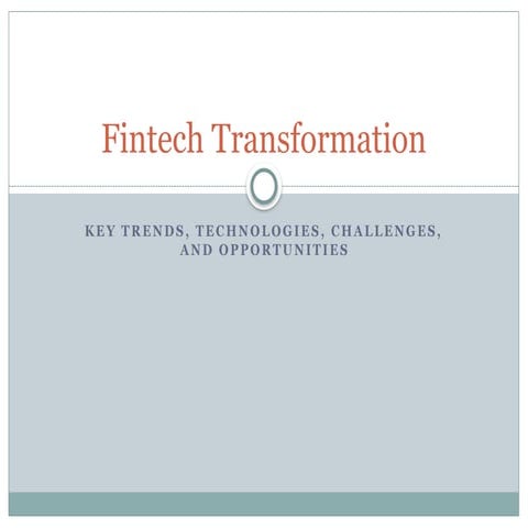 Fintech Transformation in digital finance | PPTX
