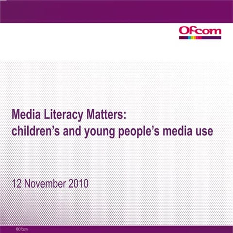 Fiona Lennox - Ofcom - Media Literacy Keynote #prr2010 | PPT