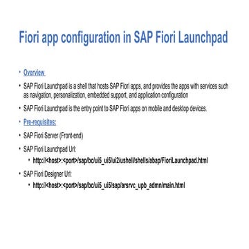 SAP Fiori foundation and implementation guide | PPTX