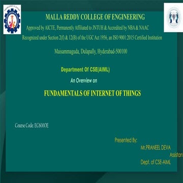 Fundamentals of IoT DEMO of Internet of Things | PPTX