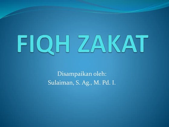 Presentasi Fiqh Zakat | PPS
