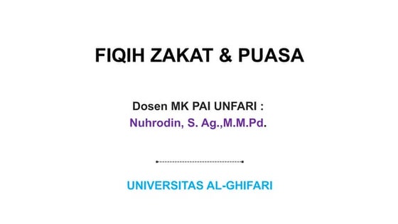 Presentasi Fiqh Zakat | PPT