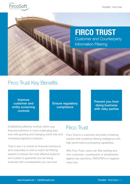 FircoSoft Company Overview | PDF | Business Banking & Finance | Business