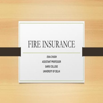 Fire-insurance policy and its applications i | PPT