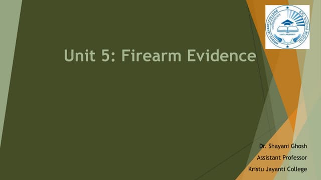 Examination of Firearm through Cartridge Case and bullet.pptx