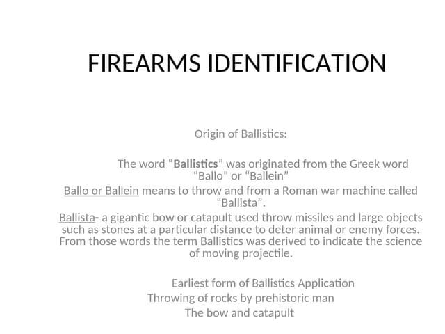 Examination of Firearm through Cartridge Case and bullet.pptx