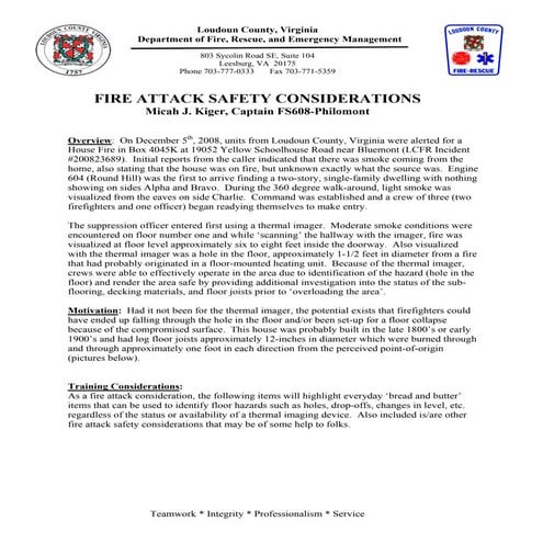 Fire Attack Training Considerations Capt Kiger | PDF