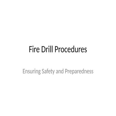 Fire drill procedure | PPT