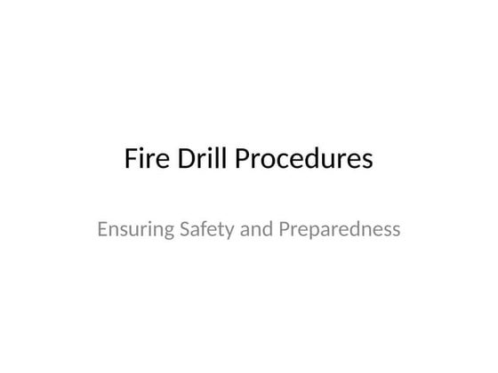 Fire drill procedure | PPT | Education