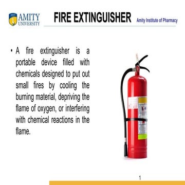 Fire Extinguishers, m pharma, process chemistry | PPTX