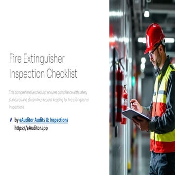 Fire Extinguisher Inspection Checklist eAuditor Audits & Inspections | PDF