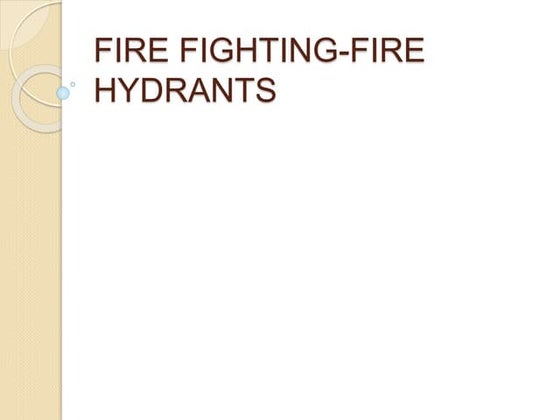 Fire hydrant system | PPT