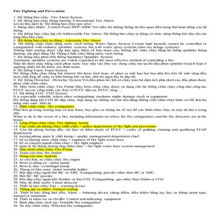 Fire fighting and prevention Vocab | PDF