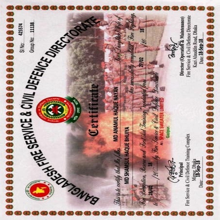 Fire Fighting, Fire Prevention, Rescue & First Aid Training Certificate ...