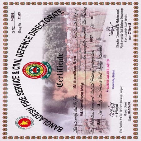 Fire Fighting, Fire Prevention, Rescue & First Aid Training Certificate ...