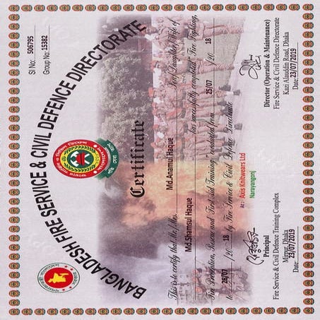 Fire Fighting, Fire Prevention, Rescue & First Aid Training Certificate ...