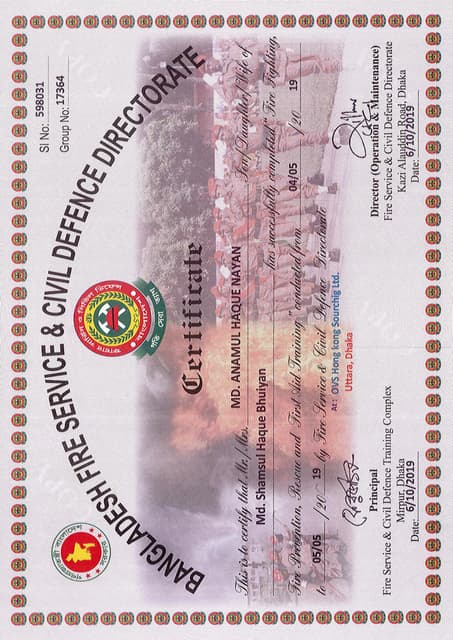 Fire Fighting, Fire Prevention, Rescue & First Aid Training Certificate ...