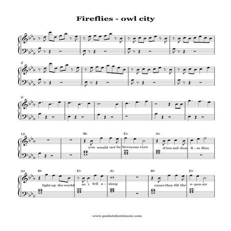 Fireflies - owl city - piano | PDF