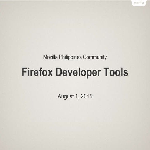 Firefox Developer tools | PPT