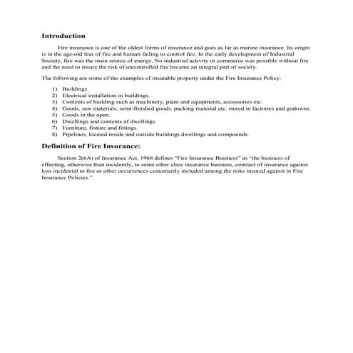 Fire insurance | DOCX