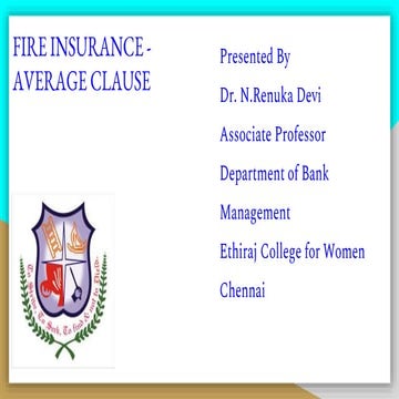 FIRE iNSURANCE - AVERAGE CLAUSE.pptx