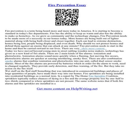 Fire Prevention Essays | PDF