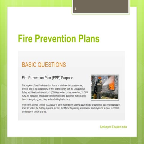 Fire prevention plans | PPT
