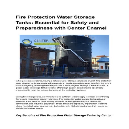 Fire Protection Water Storage Tanks_ Essential for Safety and ...