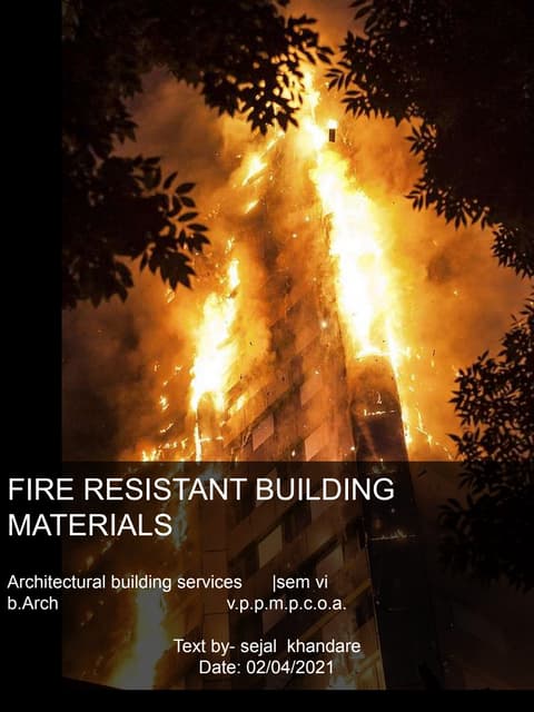 Fire resistant materials | PPTX | Home Improvement | Home & Garden
