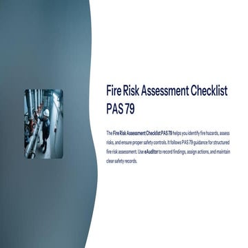 Fire Risk Assessment Checklist PAS 79 with eAuditor Audits and ...
