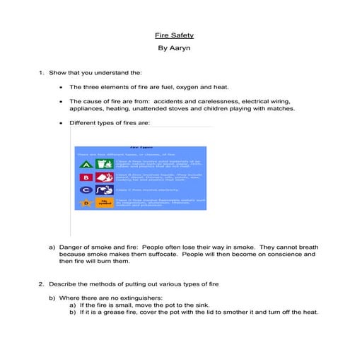 Fire Safety Homework | PDF