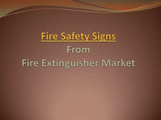 Fire safety signs | PPT