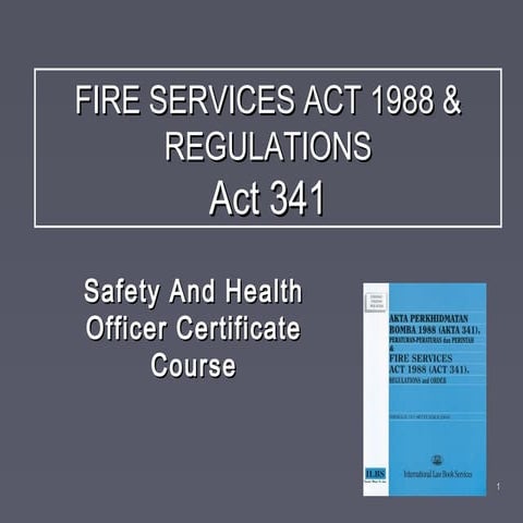 Fire services act 1988. | PPT