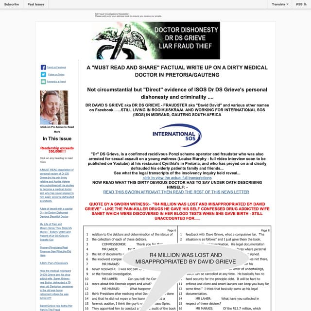 Beware this Sandton based botox buffoon and fraudster!-Dr David Grieve ...