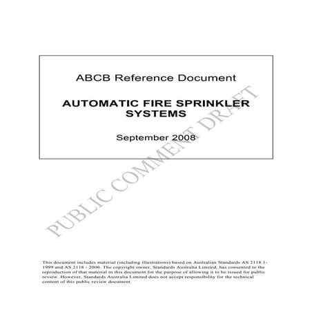 Fire sprinkler abcb reference document - automatice fire sprinkler ...
