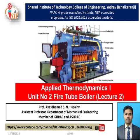 Fire Tube Boiler (Construction and Working) | PPTX