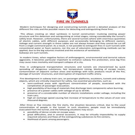 Fire tunnels | PDF