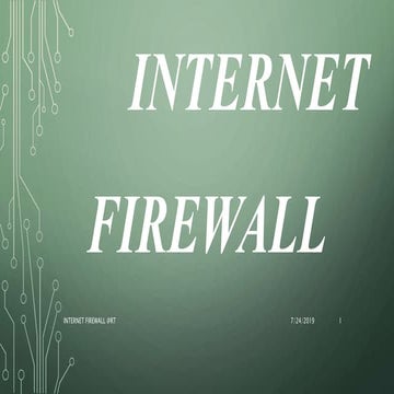 Firewall | PPTX | Operating Systems | Computer Software and Applications