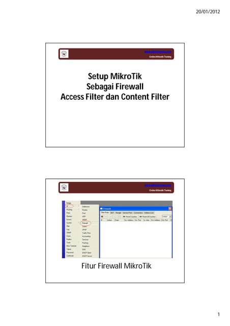 Pengenalan fungsi chain pada firewall (filter rule) | PPT