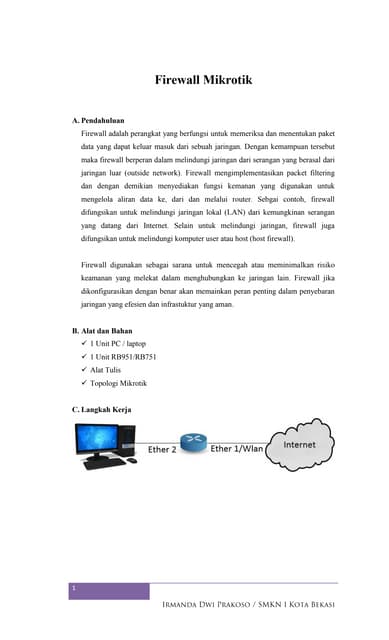 Mikrotik firewall chain input | PDF