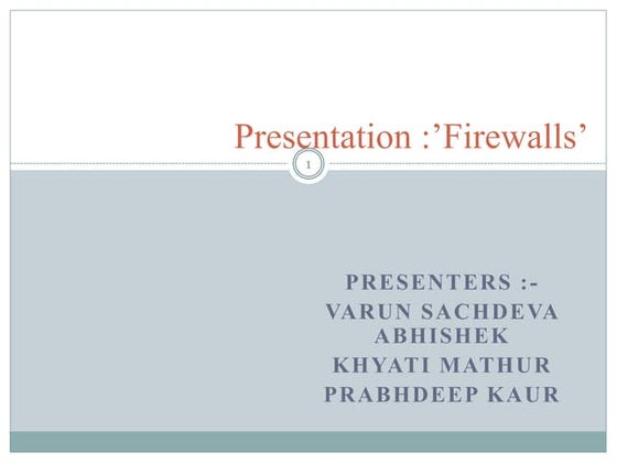 Firewall presentation | PPTX