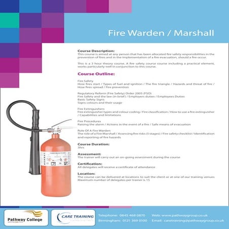 Fire Warden Marshall Training Course/Fire Warden Marshal Duties | PDF