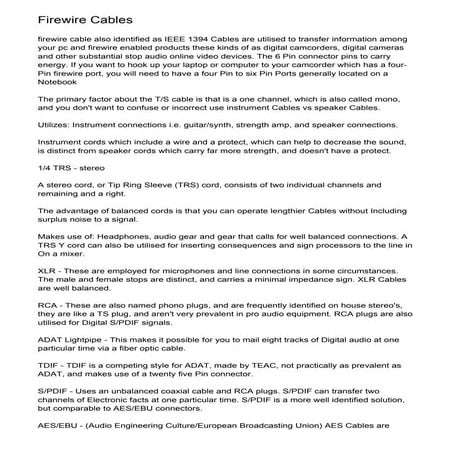 Firewire Cables | PDF