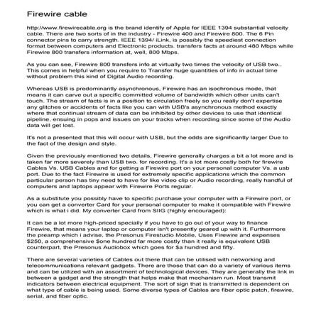 Firewire cable | PDF