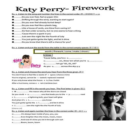 Firework by katy perry caroline | PDF