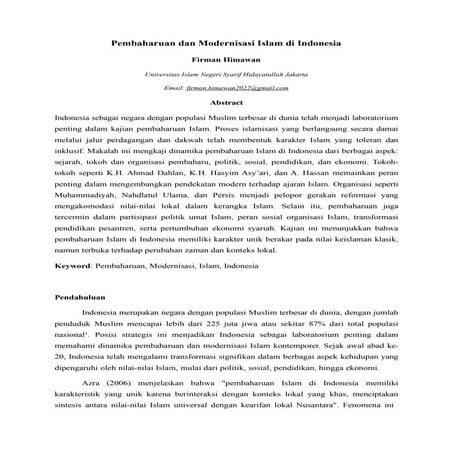 Firman Himawan pemikiran dan moderniasasi_11220110000051_UTS.pptx