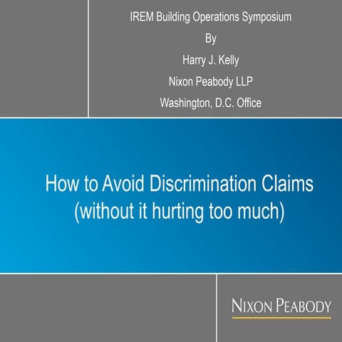 How to Avoid Discrimination Claims (without it hurting too much) | PPT