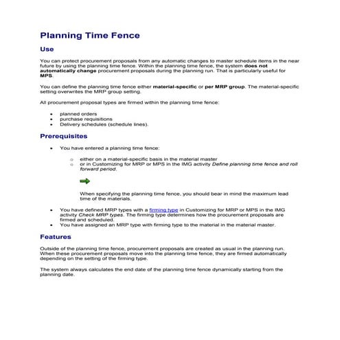Firming - Planning Time fence | PDF